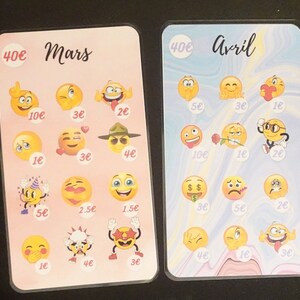 Défi Emoji Arc en ciel 12 mois d'épargne ludique - Etsy France