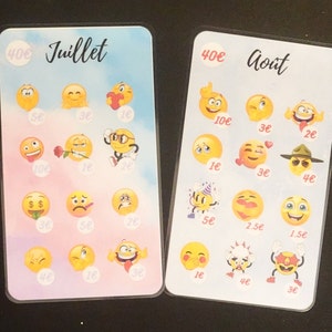 Défi Emoji Arc en ciel 12 mois d'épargne ludique - Etsy France