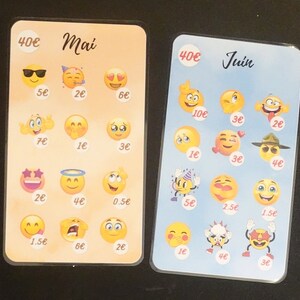 Défi Emoji Arc en ciel 12 mois d'épargne ludique - Etsy France