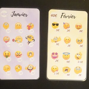Défi Emoji Arc en ciel 12 mois d'épargne ludique - Etsy France