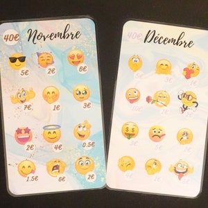 Défi Emoji Arc en ciel 12 mois d'épargne ludique - Etsy France