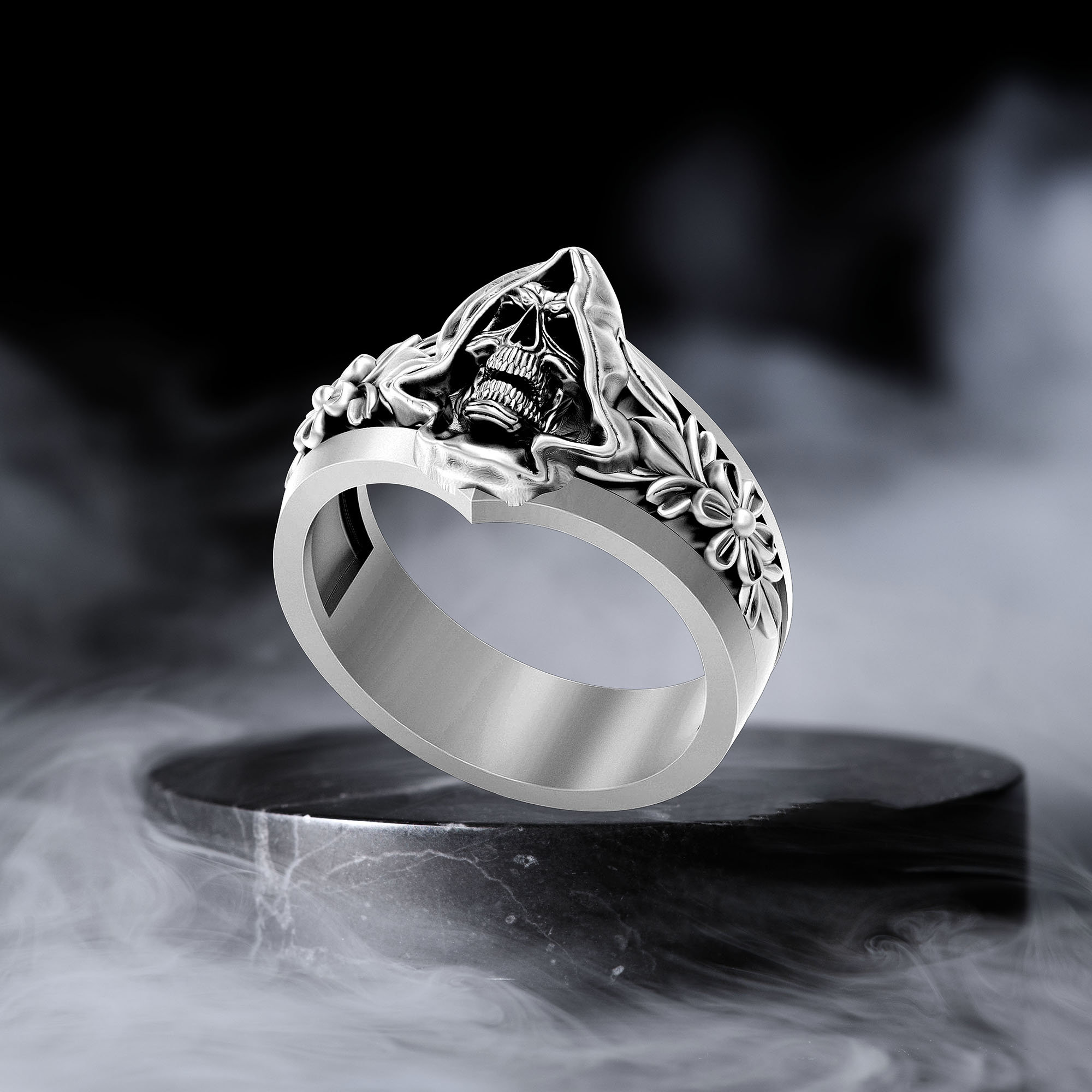 Silver Skull Ring, Skull Ring, Skeleton Ring, Gothic Ring, Horror Ring ...