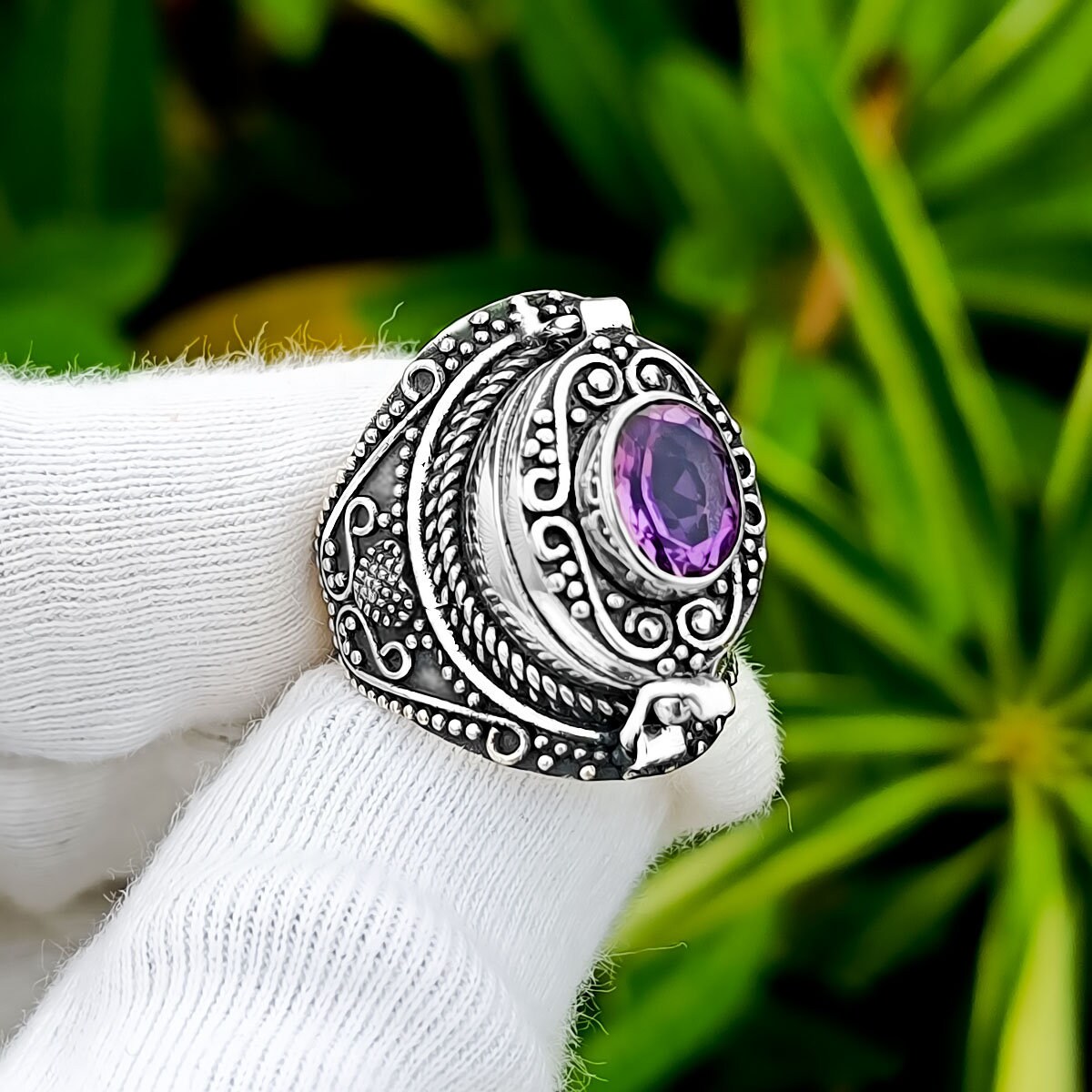 Poison Ring Silver Box Ring Adjustable Pil Box Ring - Etsy