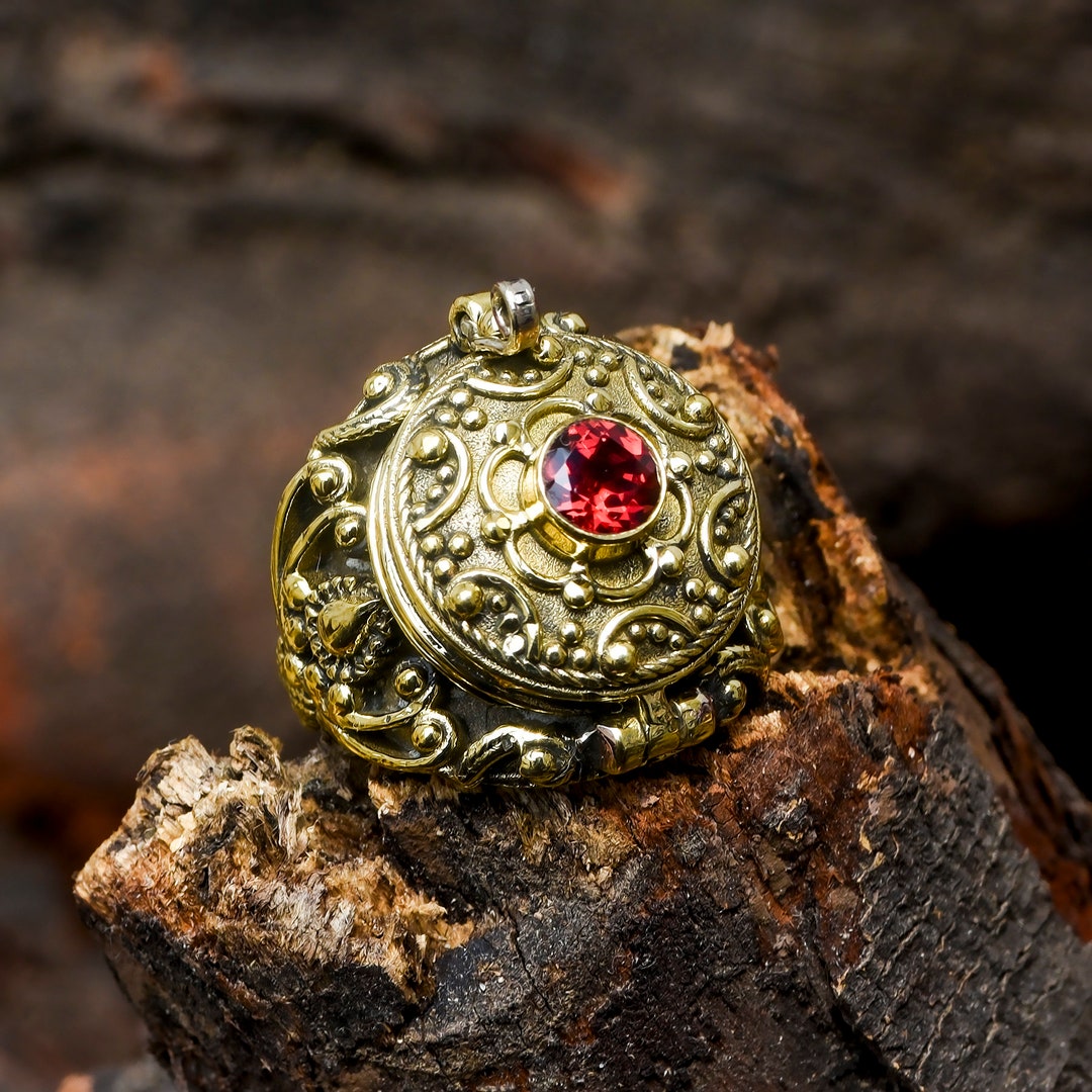 Brass Poison Ring , Secret Compartment , Medieval Box , Silver Box ...