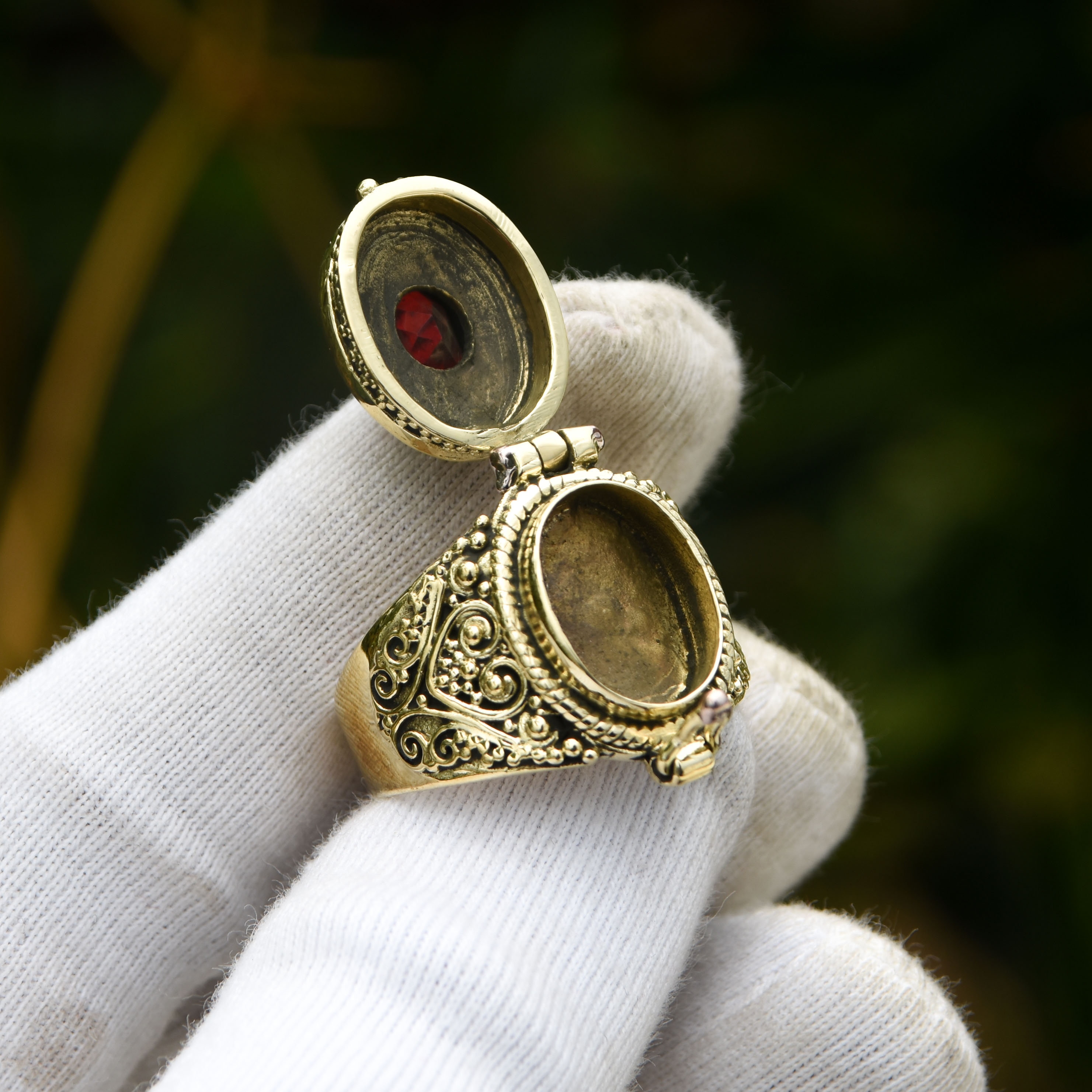 Brass Poison Ring , Secret Compartment , Medieval Box , Silver Box ...