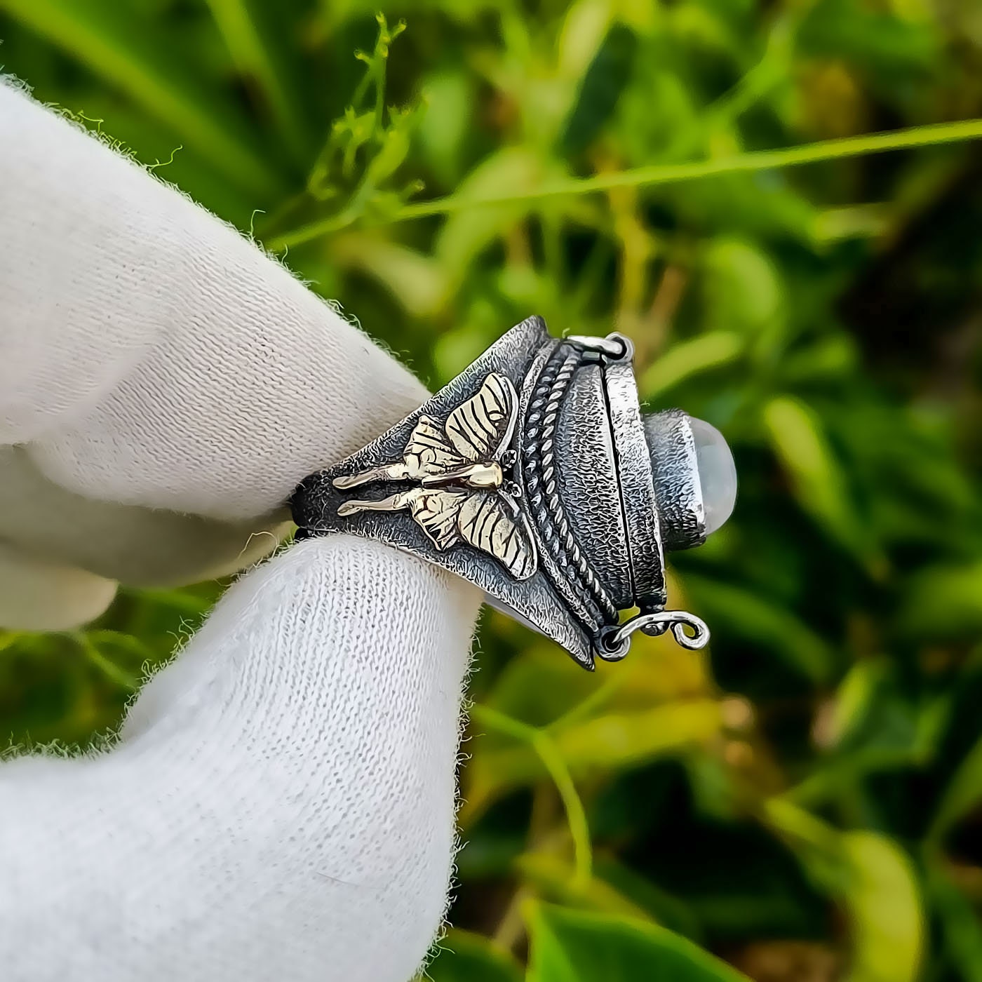 Poison Ring Adjustable Moth Ring Openable Ring Silver - Etsy