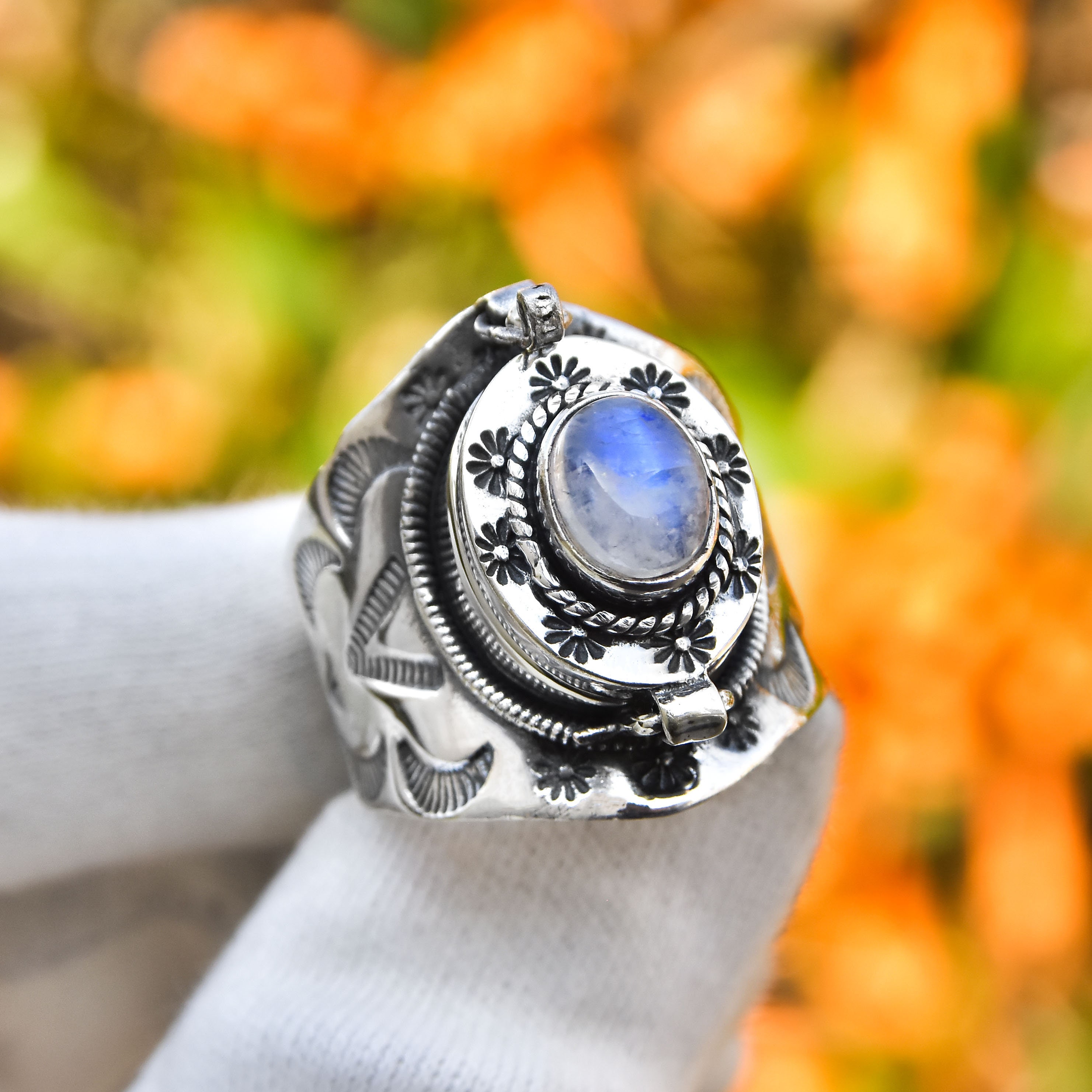 Poison Ring Snuff Ring Openable Ring Silver Box Ring - Etsy