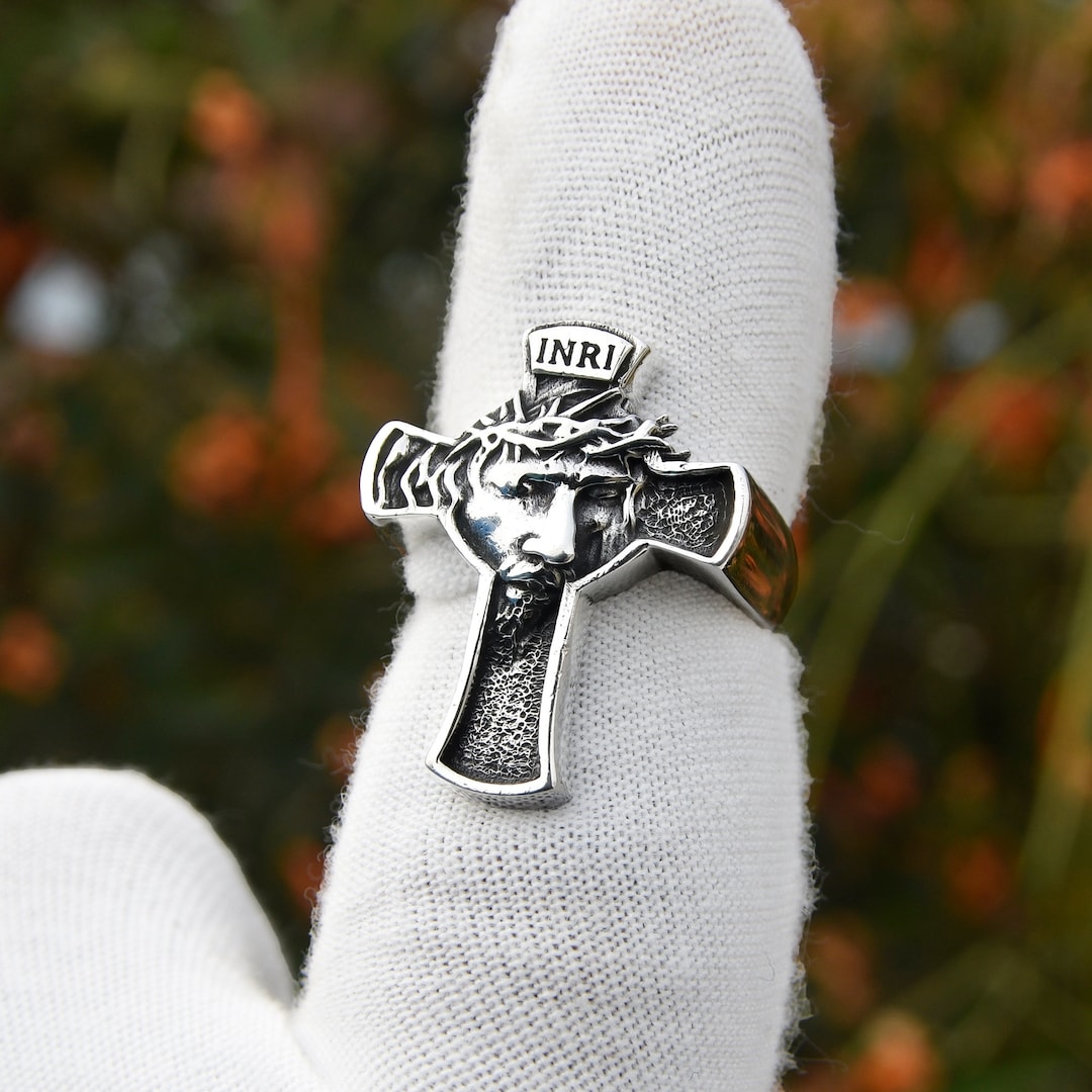 Cross Ring, Jesus Crucifix Ring, Christ Jesus Ring, Religious Ring ...