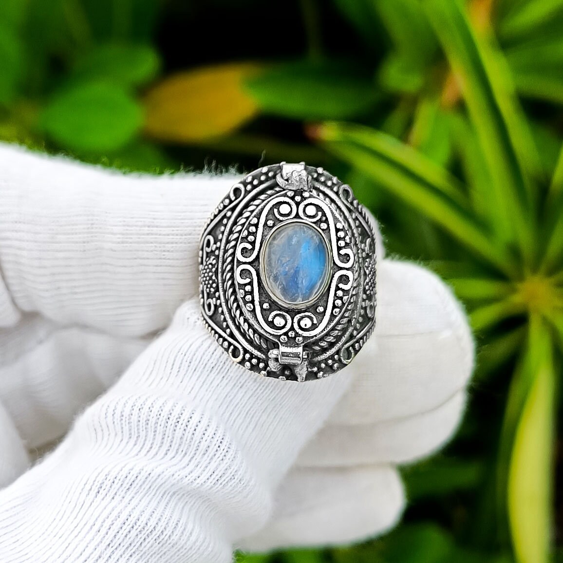 Poison Ring Silver Box Ring Adjustable Pil Box Ring - Etsy