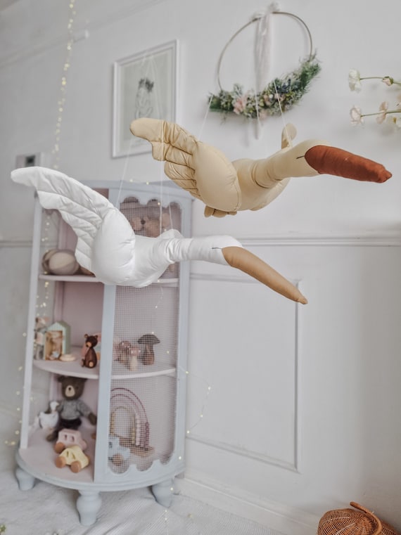 Hanging Flying Swan Beige Stuffed Bird Pillow Baby Animal Mobile Nursery Plush Decoration Baby Shower Gift Swan Toy Nursery Decor Etsy UK