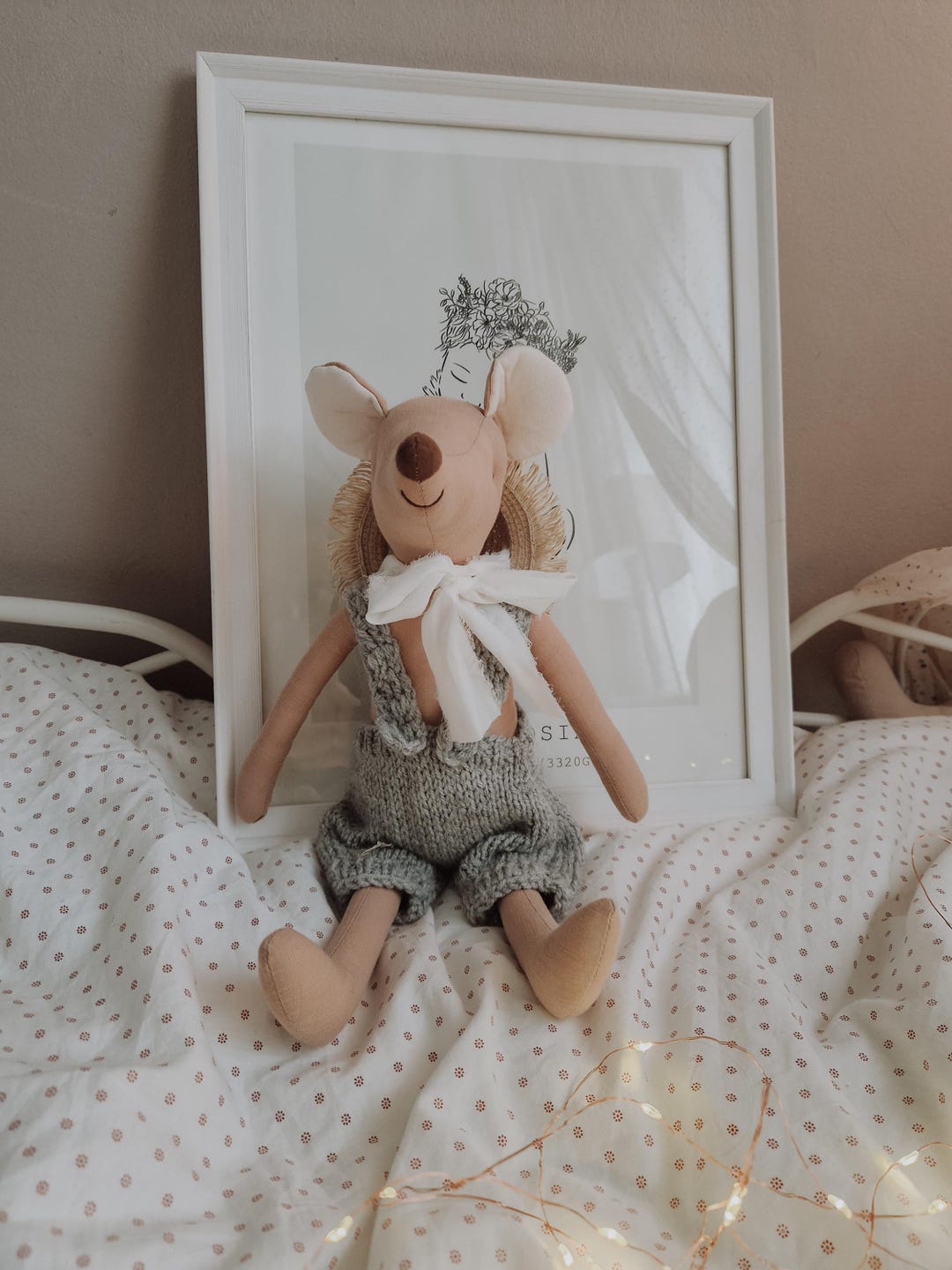 Country Style Mouse Decor, Plush Mice Doll With Straw Hat, Baby Room ...