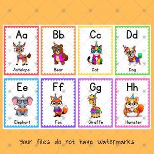 Animal Alphabet Flash Cards | Montessori Educational Cards | Busy Book ...
