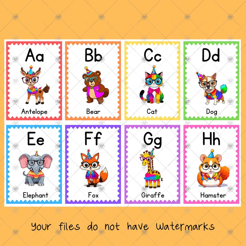 Animal Alphabet Flash Cards | Montessori Educational Cards | Busy Book ...