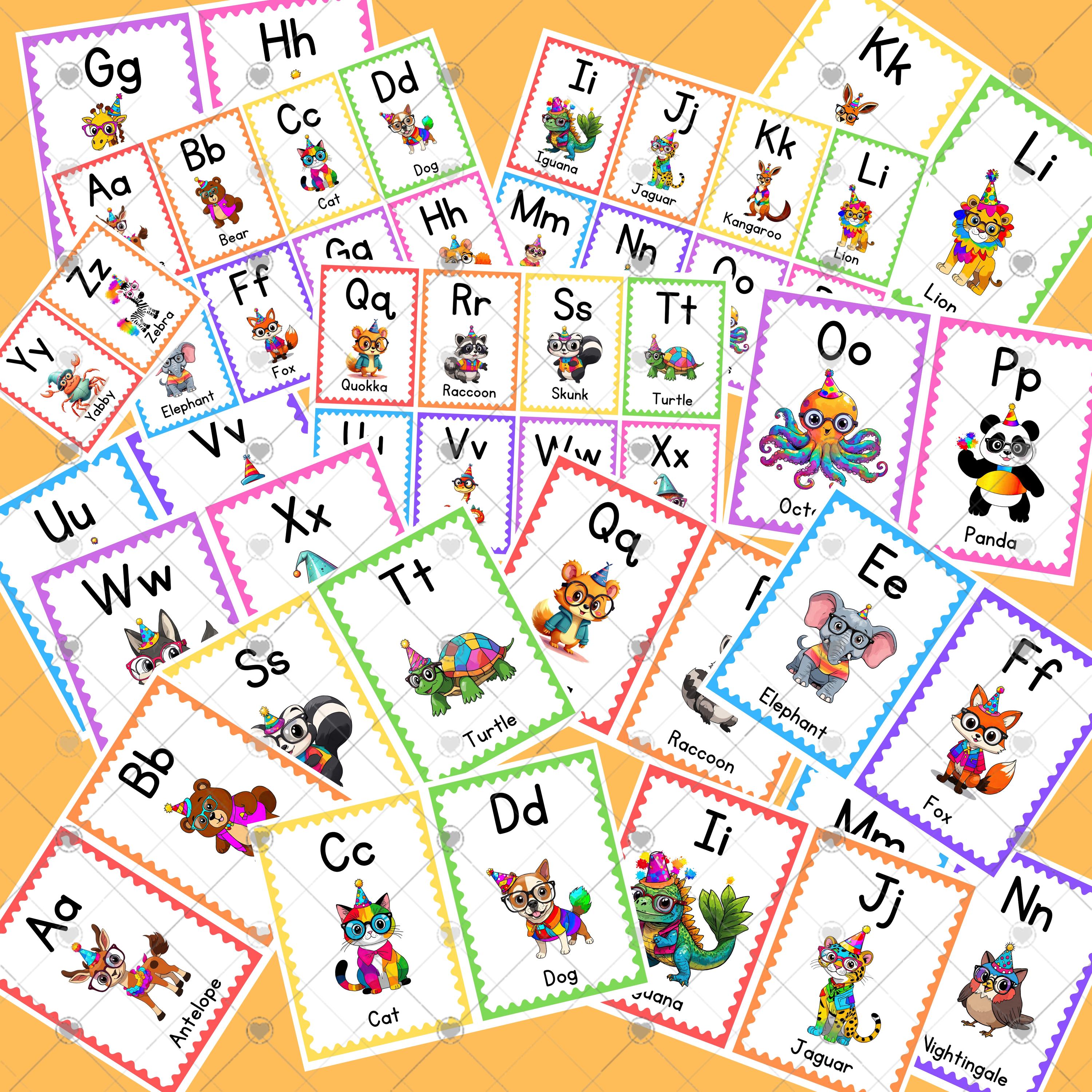 Animal Alphabet Flash Cards: Montessori Homeschool Learning (PDF & JPEG ...