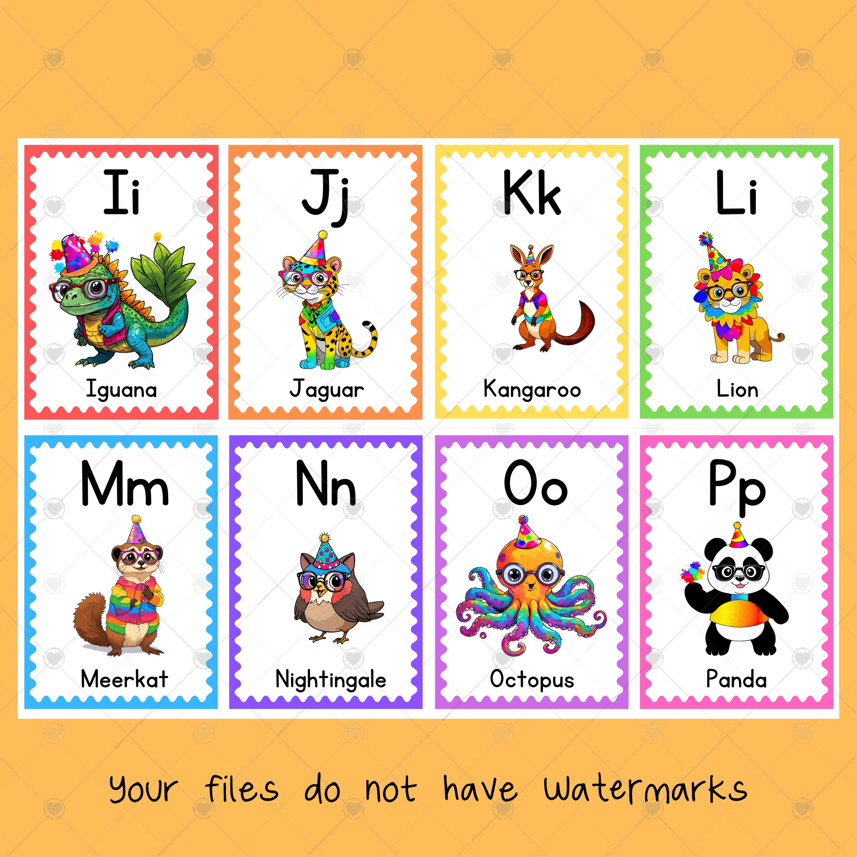 Animal Alphabet Flash Cards: Montessori Homeschool Learning (PDF & JPEG ...