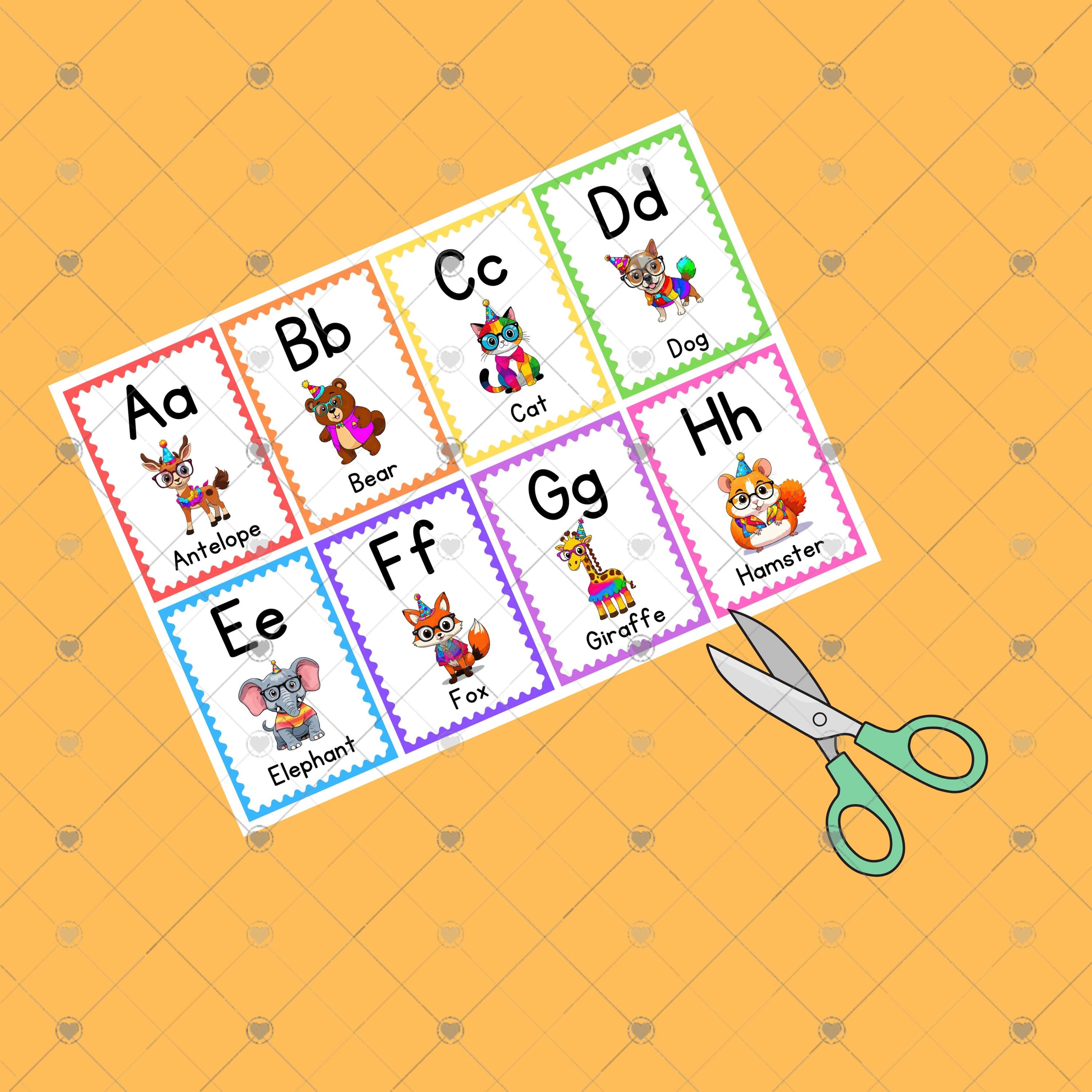 Animal Alphabet Flash Cards | Montessori Educational Cards | Busy Book ...