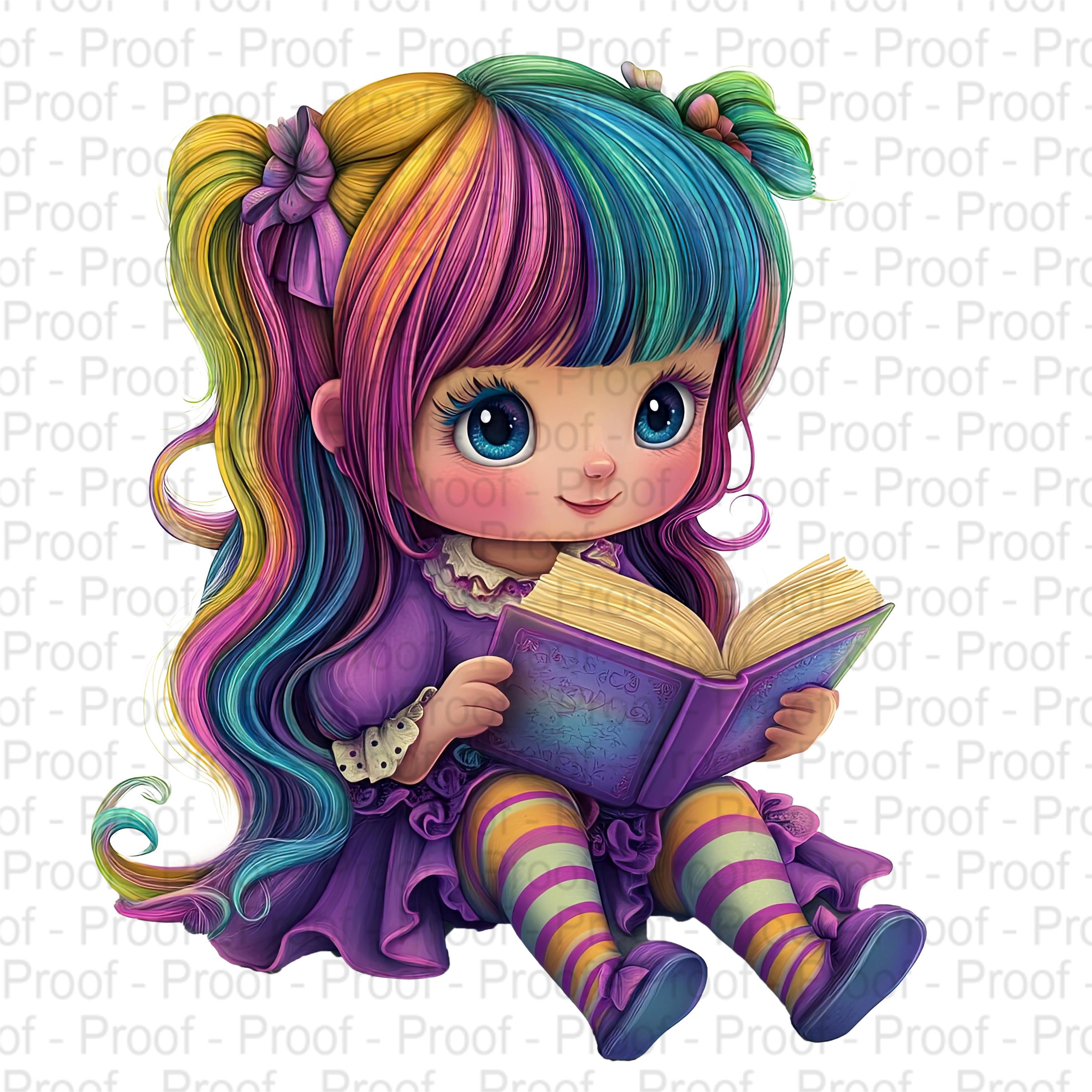 Whimsical Girl Clip Art Bundle: Colorful Kids Decor (PNG Files) - Etsy ...