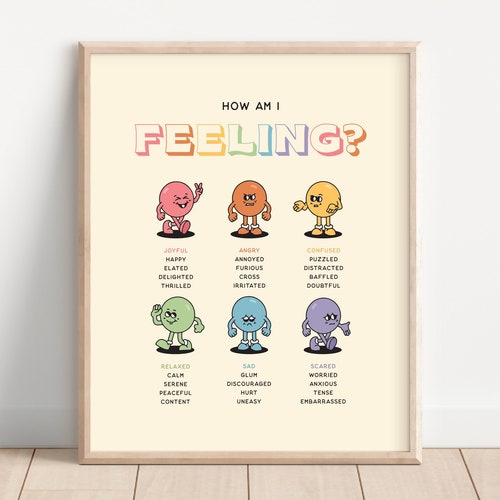 Retro Emotions Wall Print Quote Mood Poster Digital Download - Etsy