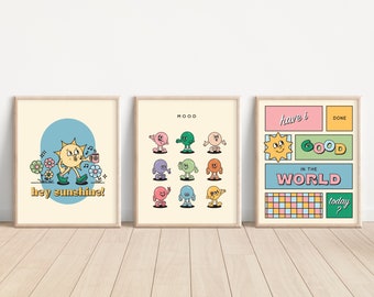 Retro Poster Set of 3, Trendy Wall Decor, Retro Classroom Posters ...