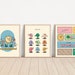 Retro Poster Set of 3, Pink Green Trendy Wall Decor, Retro Playroom ...