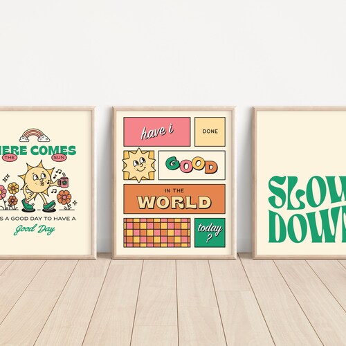 Retro Poster Set of 3 Trendy Wall Decor Retro Classroom - Etsy