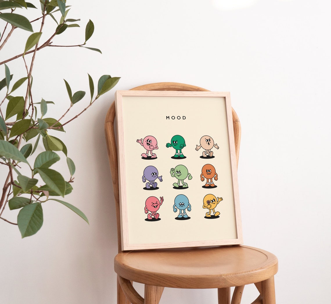 Retro Emotions Wall Print Quote Mood Poster Digital Download - Etsy