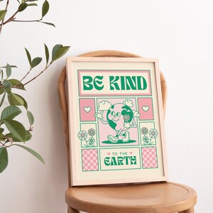 Retro Poster Set of 3, Pink Green Trendy Wall Decor, Retro Playroom ...