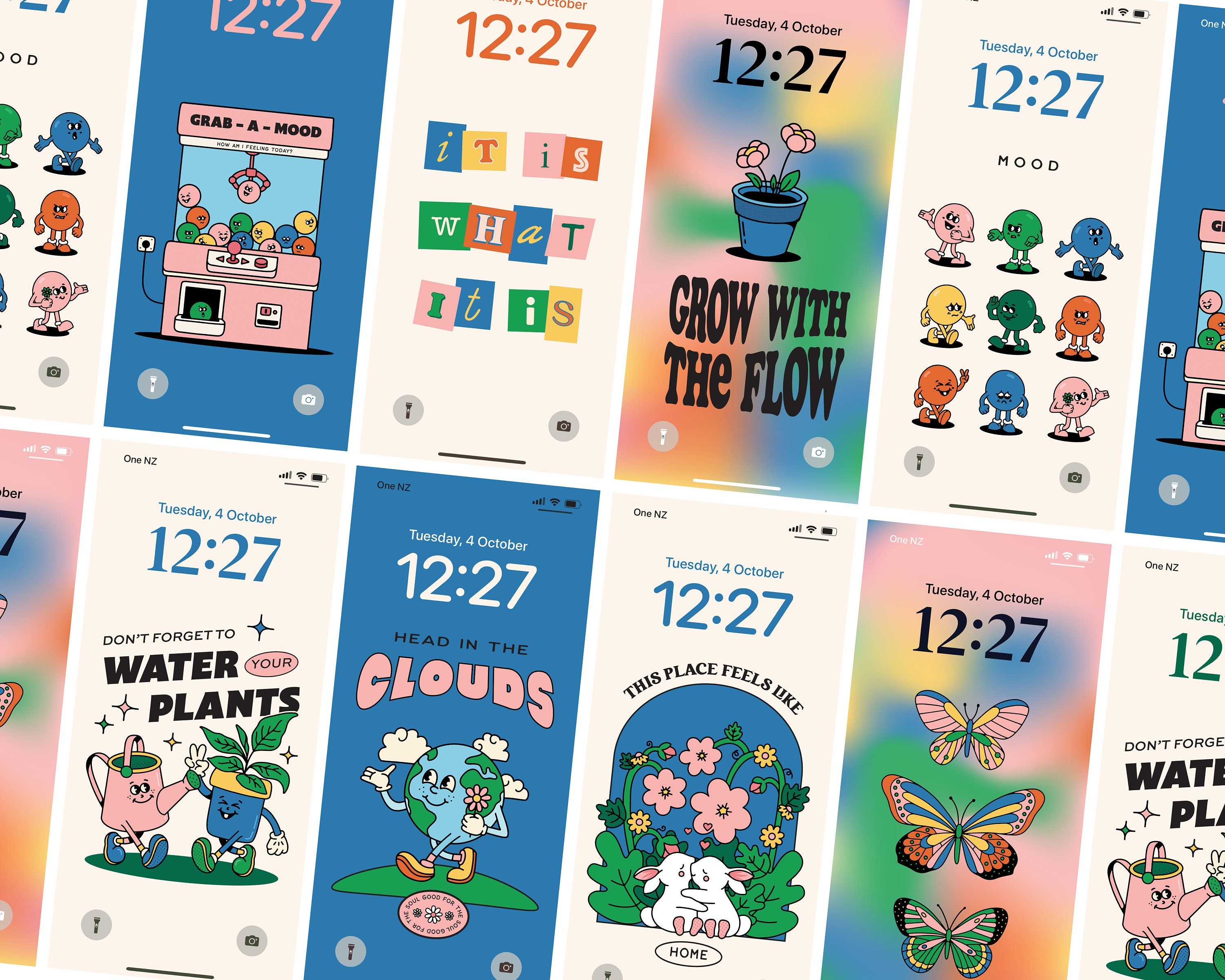 Retro iPhone Wallpaper Bundle Phone Lock Screen Aesthetic - Etsy