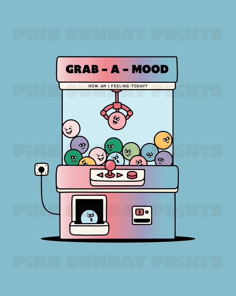 Retro Emotions Wall Print, Mood Poster, Digital Download Print, Cute ...