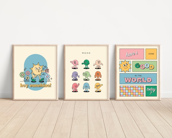 Retro Poster Set of 3 Trendy Wall Decor Retro Classroom - Etsy