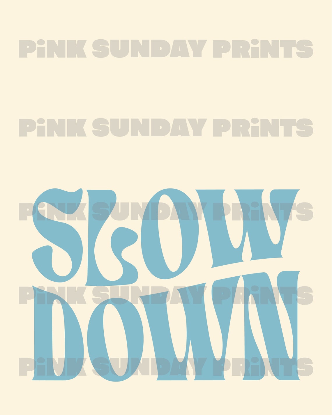 Retro Slow Down Poster, Slow Down Quote Wall Print, Trendy 70's Poster ...