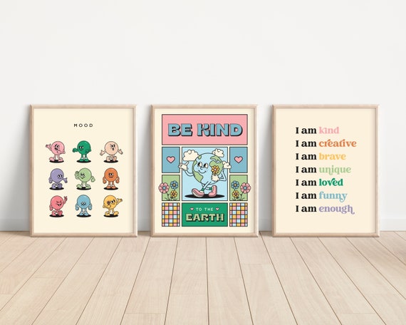 Retro Poster Set of 3 Trendy Wall Decor Retro Classroom - Etsy