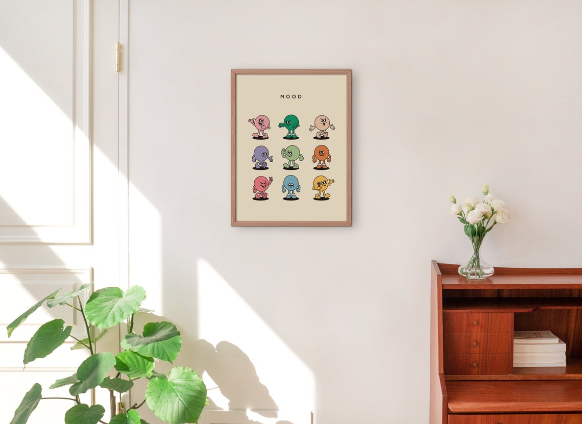 Retro Emotions Wall Print Quote Mood Poster Digital Download - Etsy