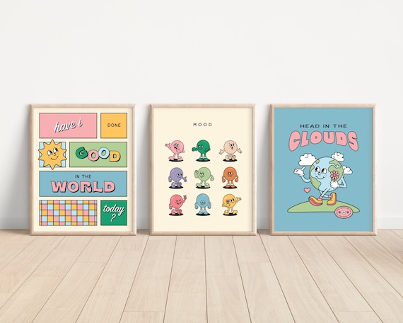 Retro Poster Set of 3 Trendy Wall Decor Retro Classroom - Etsy