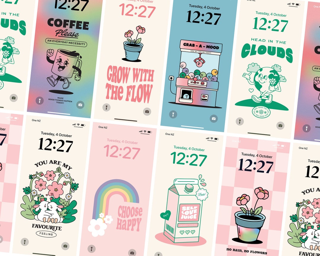 Retro iPhone Wallpaper Bundle, Phone Lock Screen, Ios Wallpapers ...