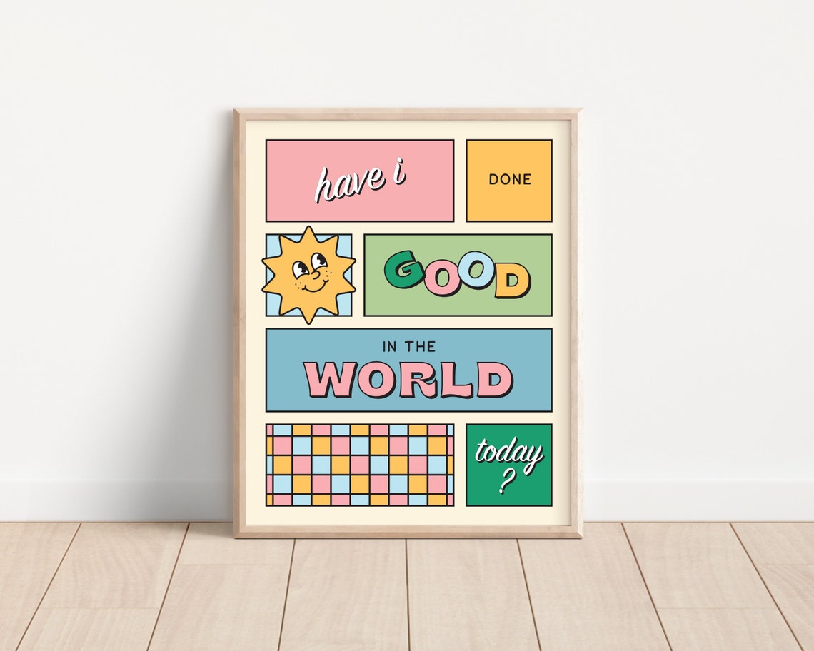 Retro Quote Wall Print Trendy 70's Poster Digital - Etsy