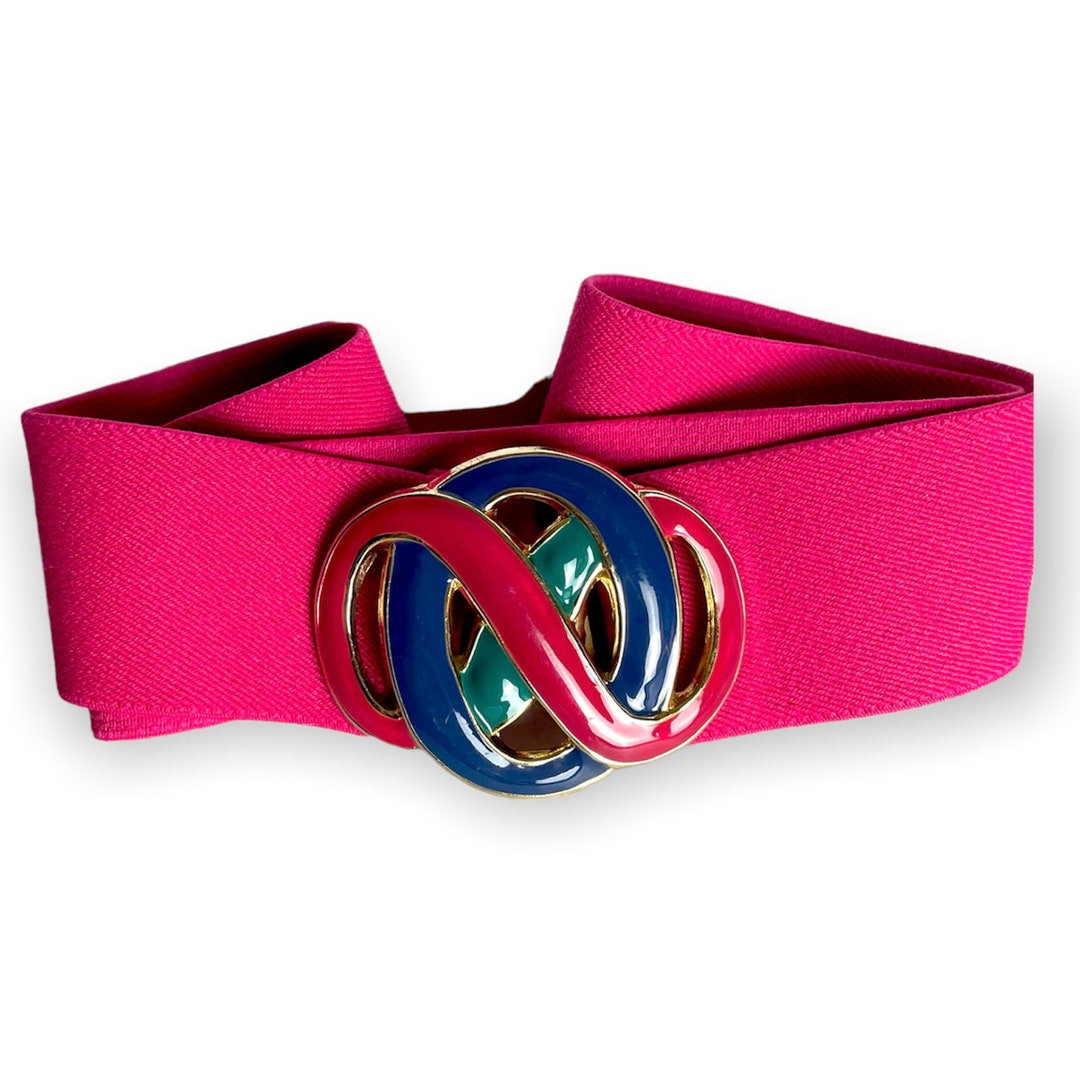 80s Day Lor Bright Pink Stretch Belt - Etsy