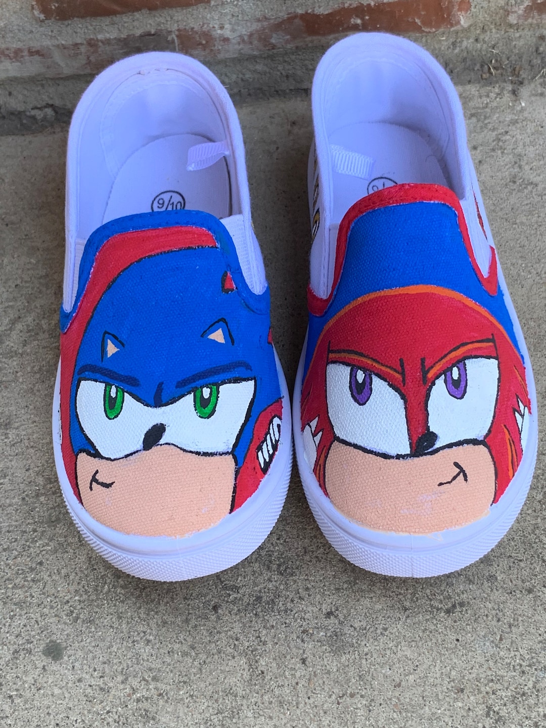 Sonic the Hedgehog, Hand Painted Painted Shoes, Custom Kids Shoes ...