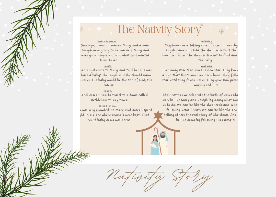Christmas Nativity Story Printablei Download + Print - Etsy