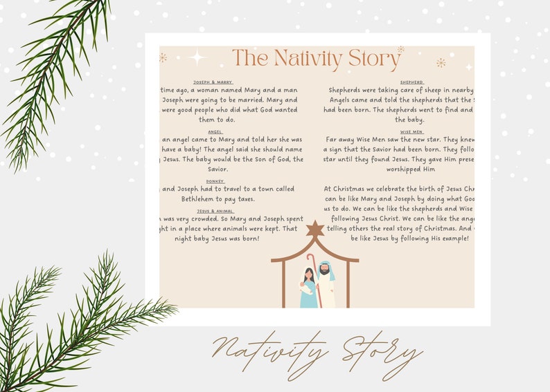 Christmas Nativity Story Printablei Download + Print - Etsy