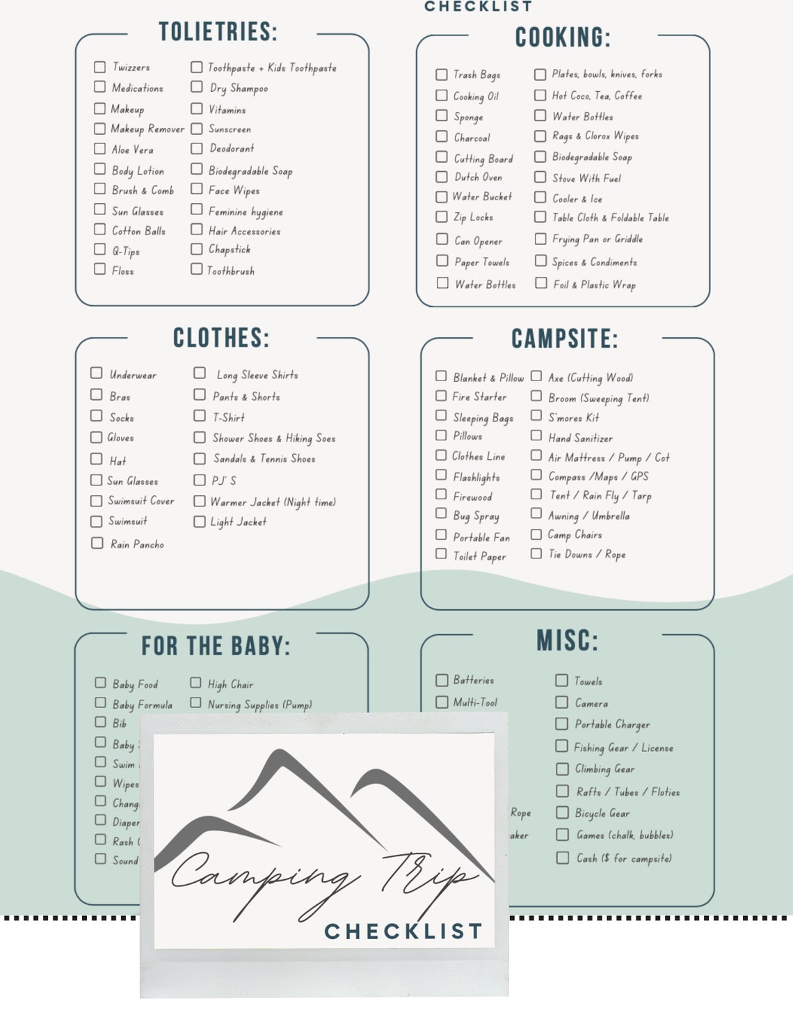 Camping Trip Packing List | PDF - Etsy