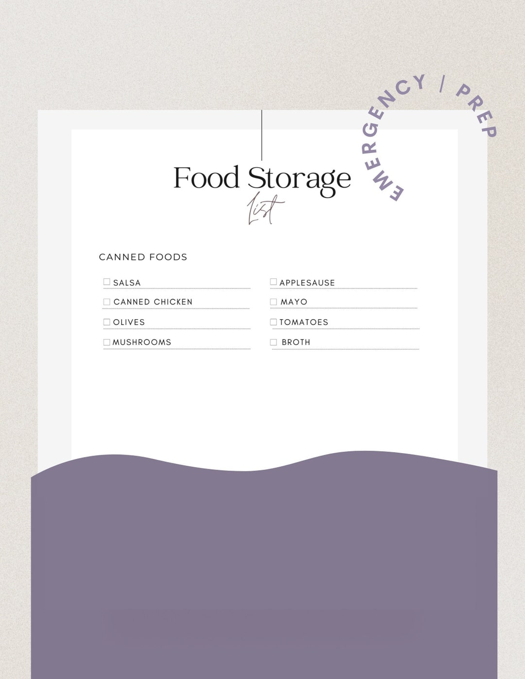Emergency Food Storage List | Emergency Preparedness | Digital Download ...