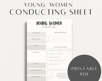 2020 Young Women Conducting Sheet, Young Women's Conducting Sheet ...
