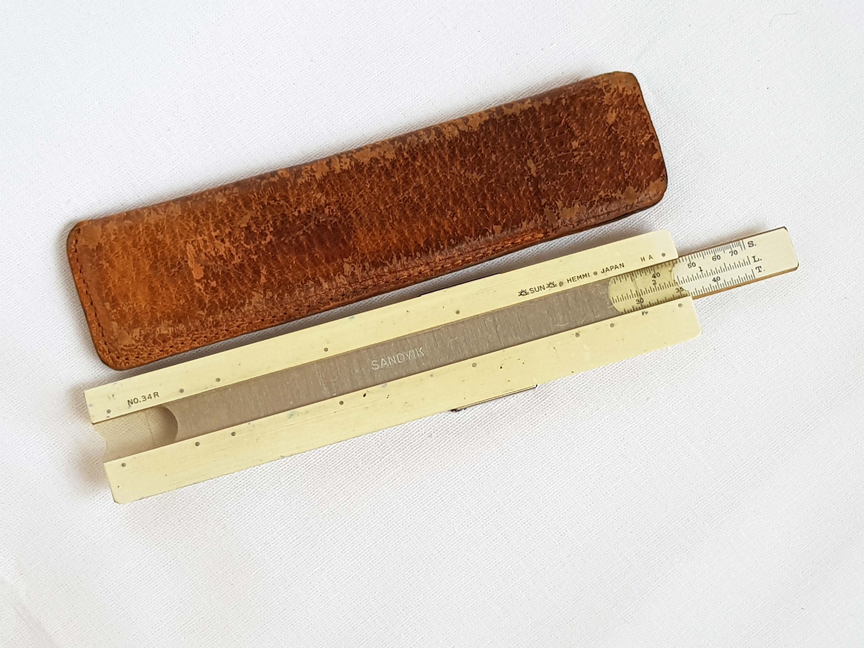 Sun Hemmi 34R Sandvik Antique Pocket Slide Rule. Made in Japan. Bamboo Base. Engineering ...