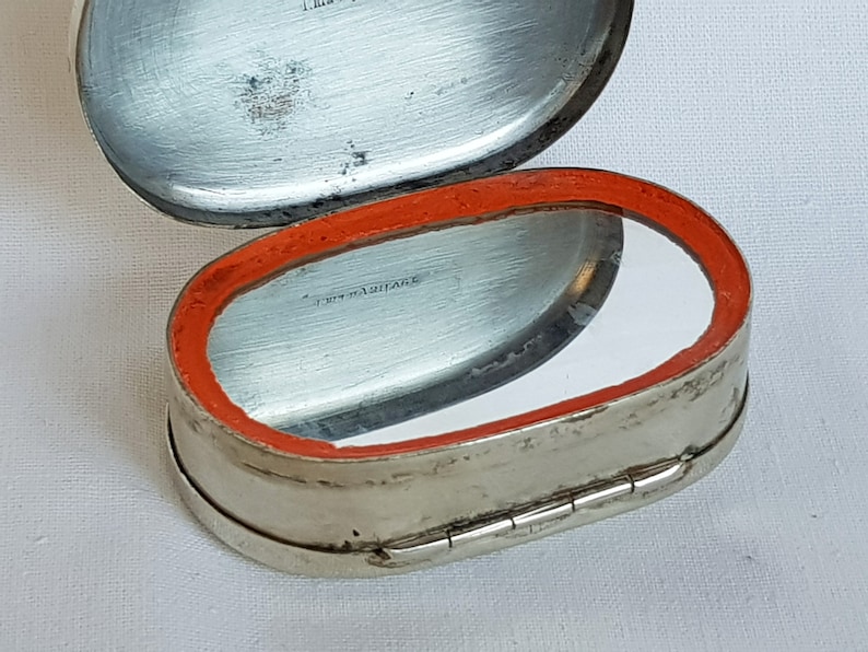 Snuff Box. Antique Swedish Double Lidded Snuff Box With Mirror. Vintage ...