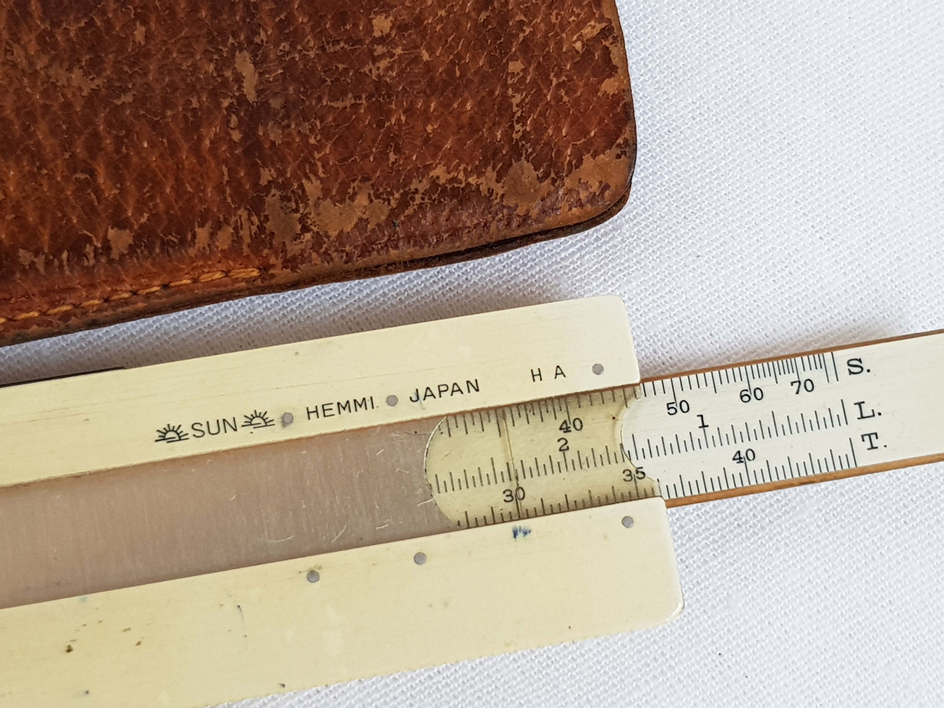 Sun Hemmi 34R Sandvik Antique Pocket Slide Rule. Made in Japan. Bamboo Base. Engineering ...