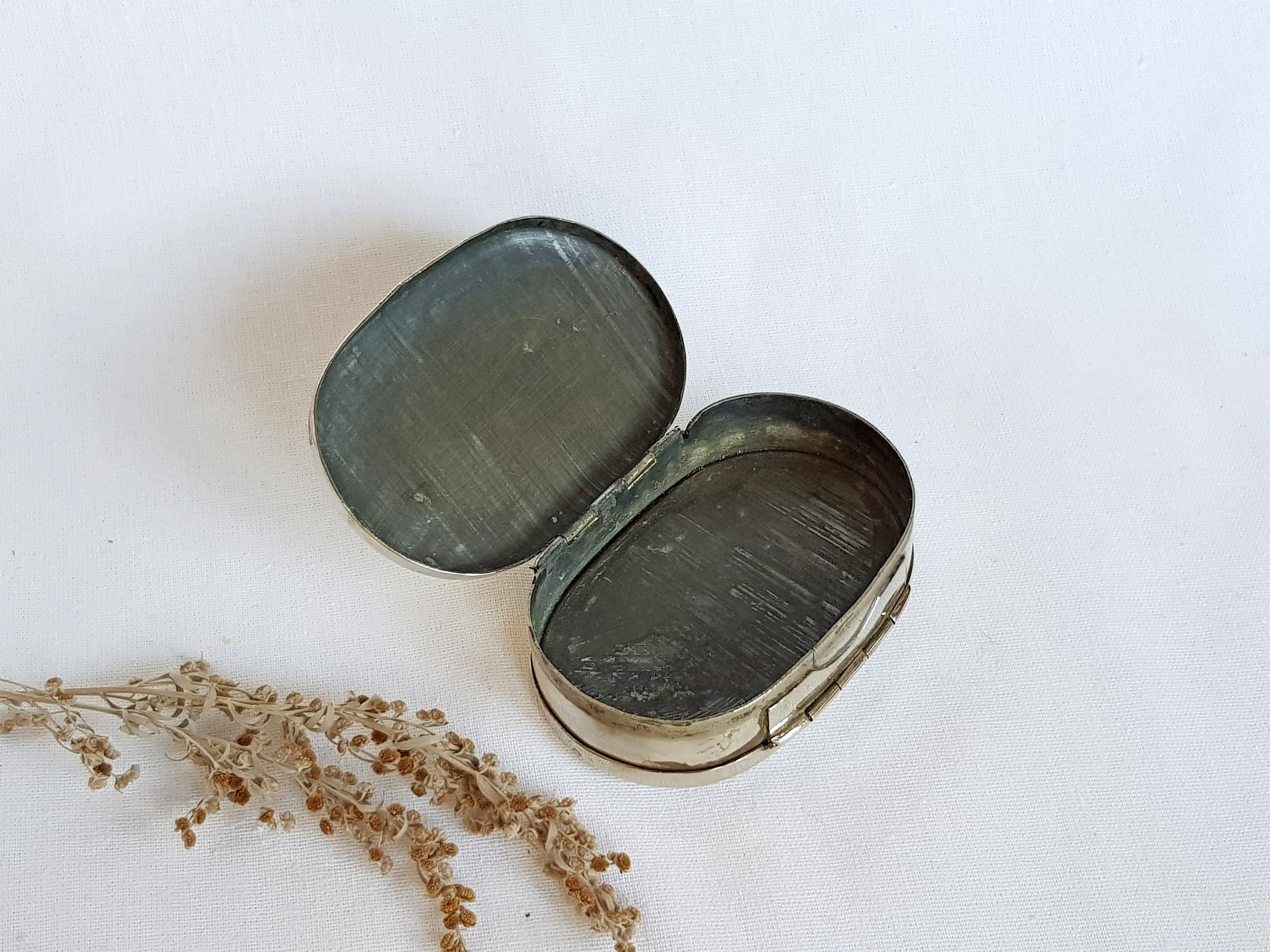 Snuff Box. Antique Swedish Double Lidded Snuff Box With Mirror. Vintage ...