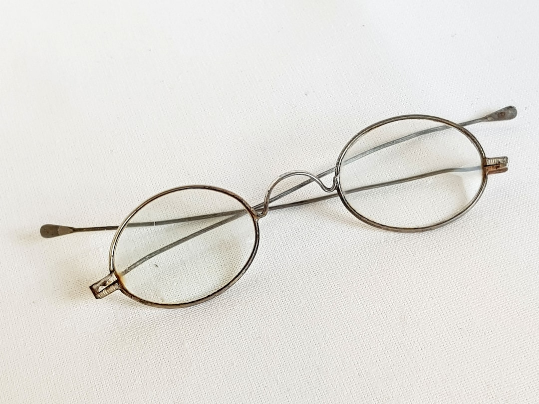 Vintage Oval Eyeglasses. Antique Spectacles. Metal Glasses Frame. Retro ...
