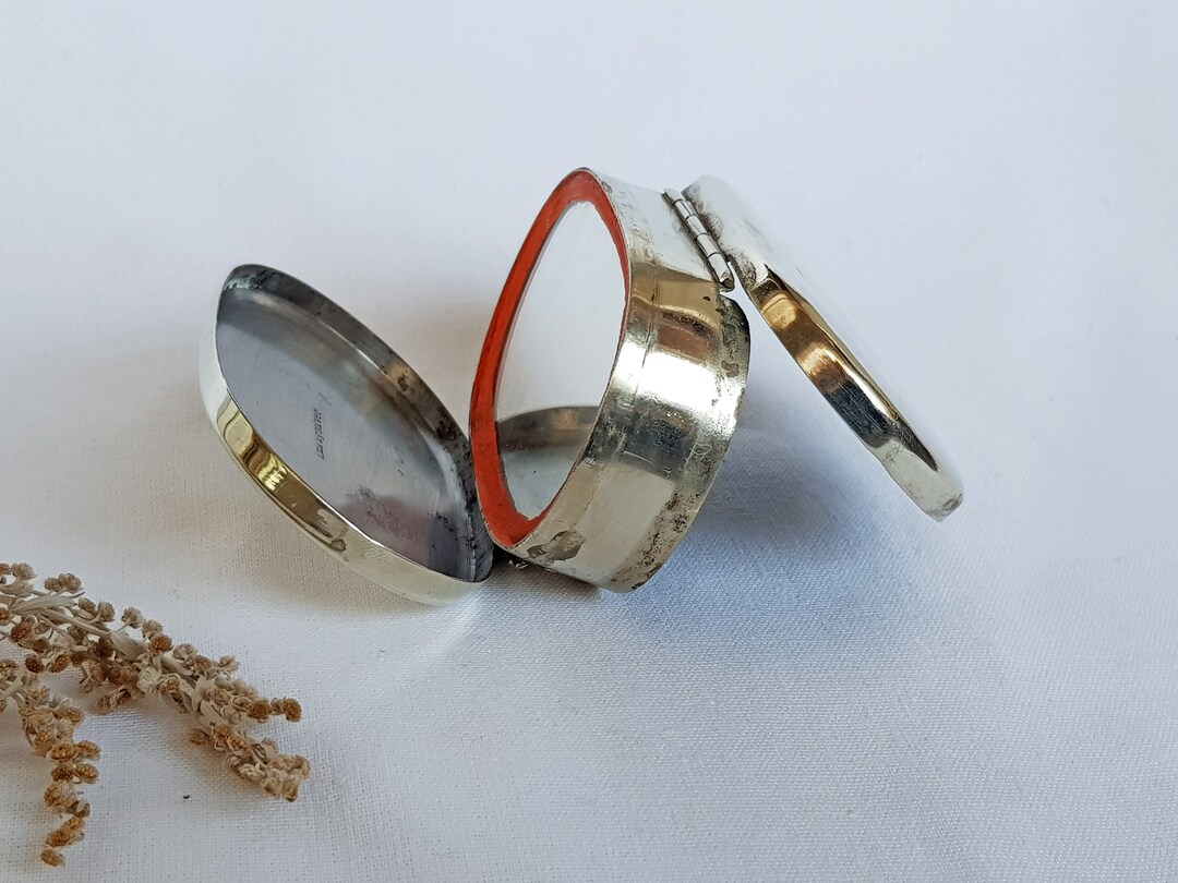 Snuff Box. Antique Swedish Double Lidded Snuff Box With Mirror. Vintage ...