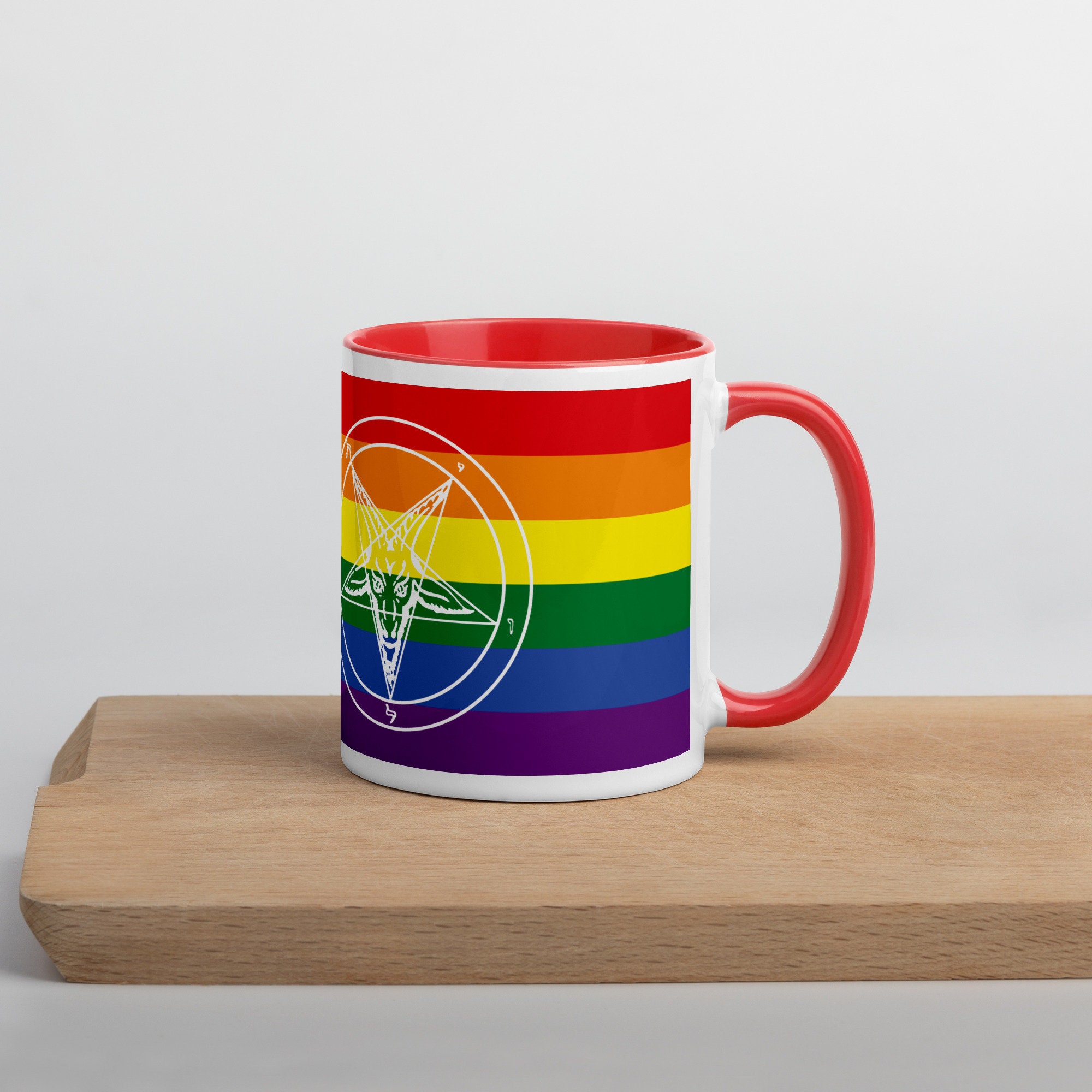 Baphomet Rainbow Mug With Color Options - Etsy